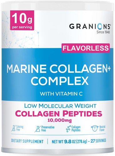 Marine Collagen Powder Unflavored - 10g Type I Hydrolyzed Collagen ...