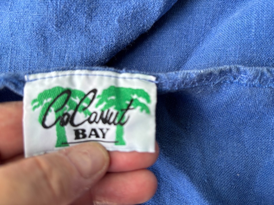 Vintage Coconut Bay Purse Rough Hewn Linen Thick Womens Shirt top 3X ...