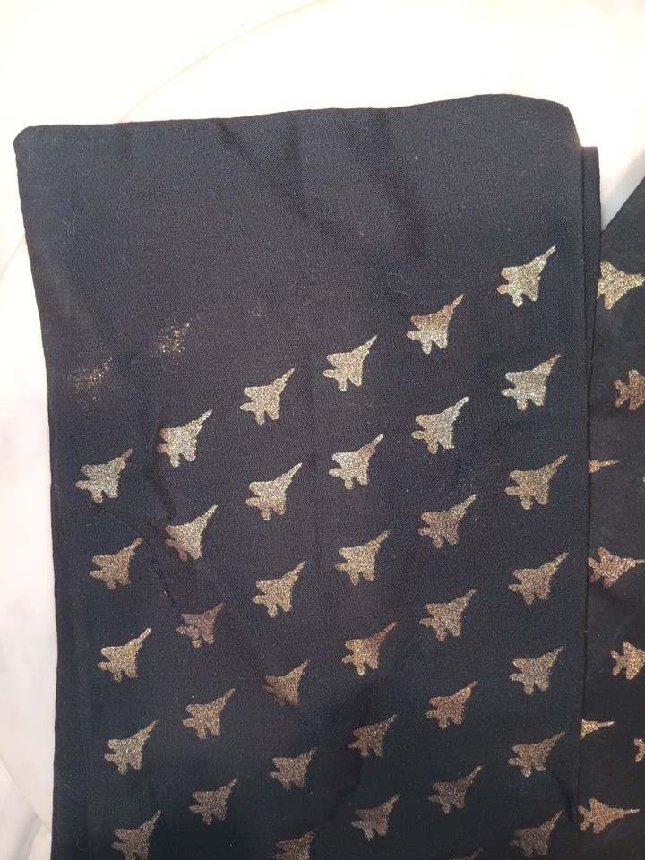 Air Force Pilot's Scarf Black with Gold Jets Cotton | eBay