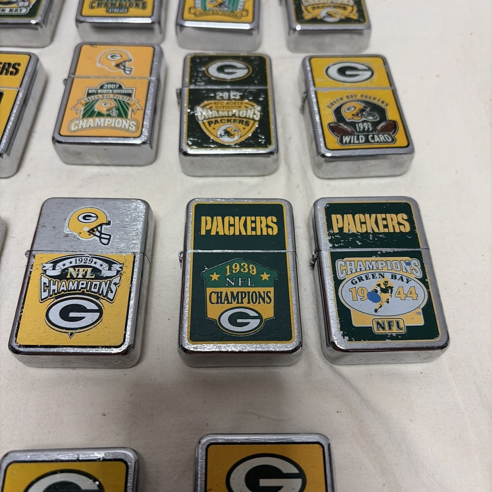 Lot 19 Danbury Mint Green Bay Packers Lighters NFL See Pic For Details ...
