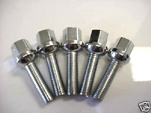 20 Pc Mercedes Chrome Extended Lug Bolts 14mm x 1.5 50mm Shank Length ...