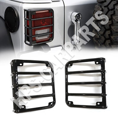 Tail Light Guards Cover Frame For 2007 - 2018 Jeep Wrangler JK Rear ...