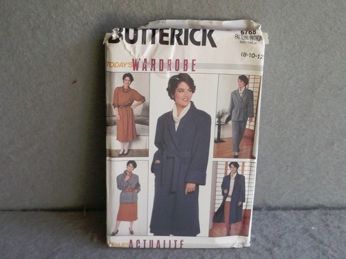 BUTTERICK PATTERN 6768 UNCUT 1980s Miss Size 8-10-12 WARDROBE COAT ...