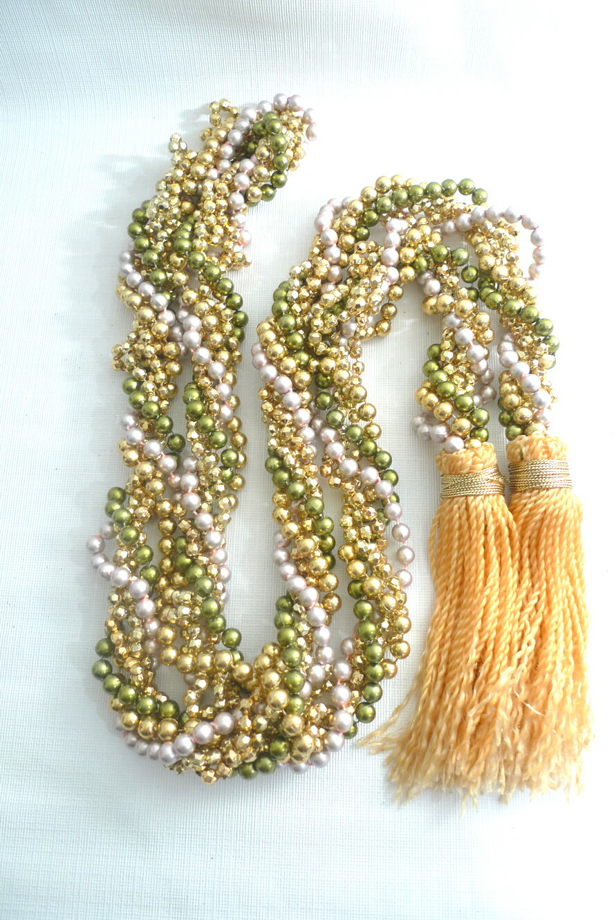 6 Ft. Christmas BEAD ROPING With Tassels Garland Holiday Home Decor | eBay