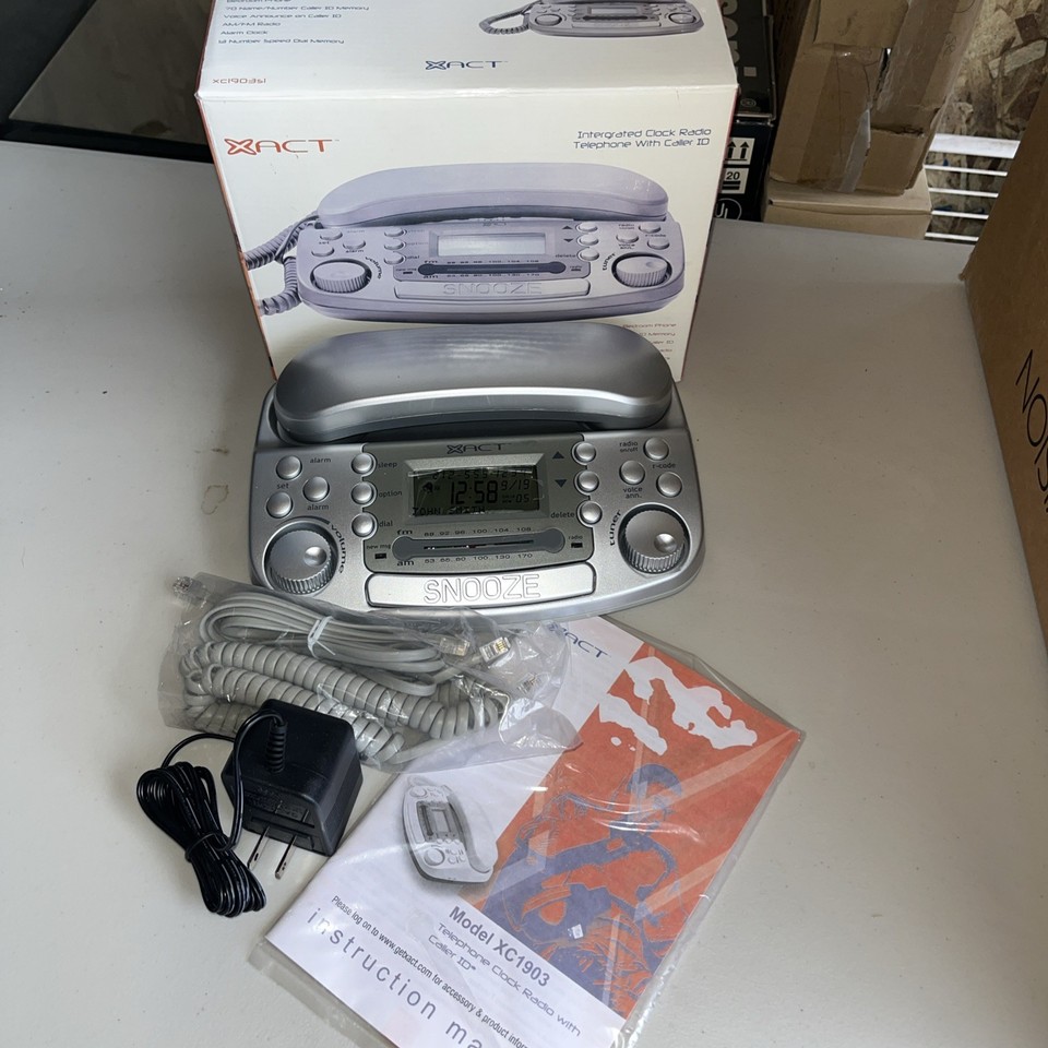 Act Integrated Clock Radio Telephone With Caller ID | eBay