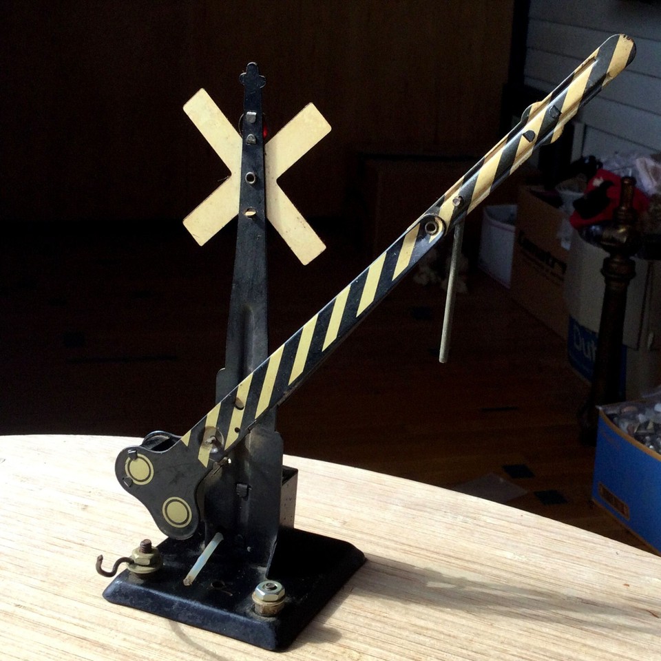 Vintage Marx Railroad Crossing Arm Signal Metal Model Train 1950's O ...