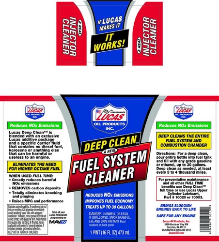 Lucas Oil 10512 Set of 6 Deep Clean Fuel System Cleaner 16 Ounce ...