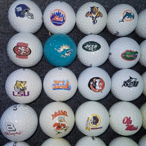 50 Sports Teams Assorted Mix Lot Golf Balls Football Basketball Hockey ...