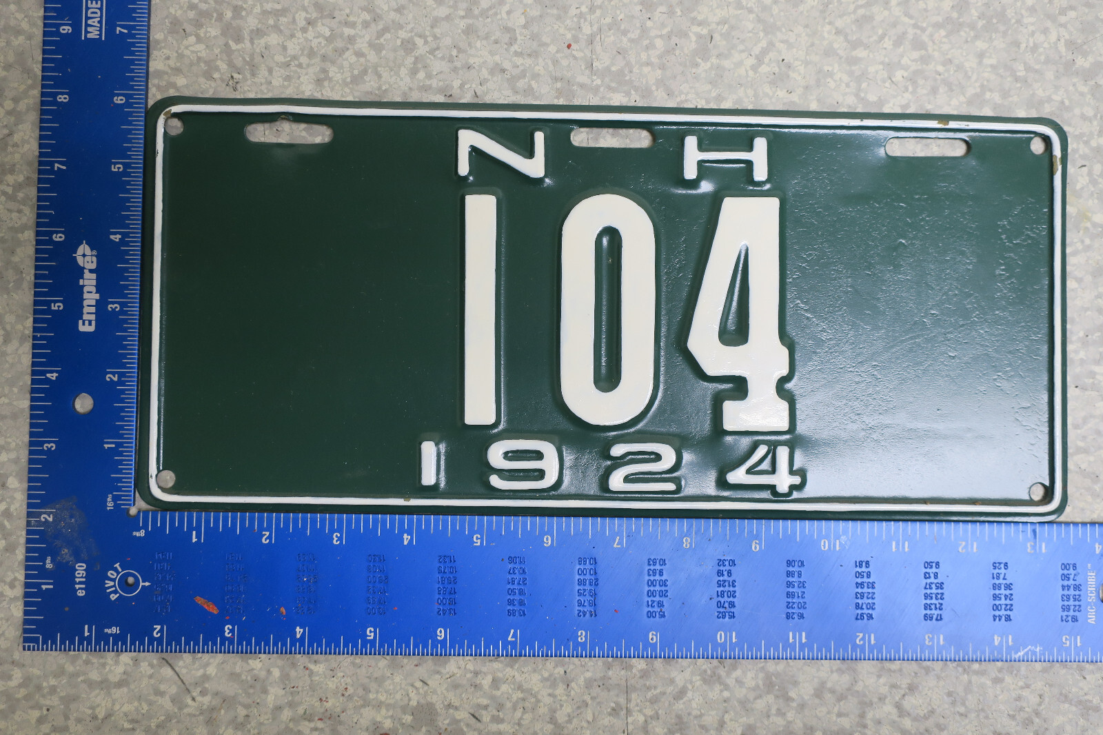 **REPAINT** 1924 24 NEW HAMPSHIRE NH LICENSE PLATE TAG #104 - LOW 3 ...