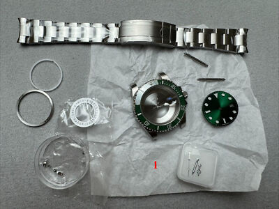 40mm Stainless Steel Watch Case With Band Kit for R Green Black SUB ...