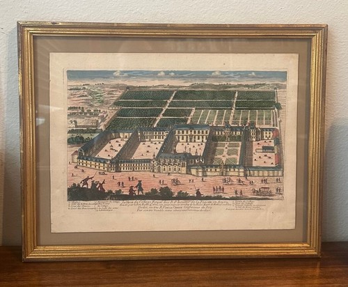 PIERRE AVELINE -Antique French Hand Colored Engraving Print, Royal ...