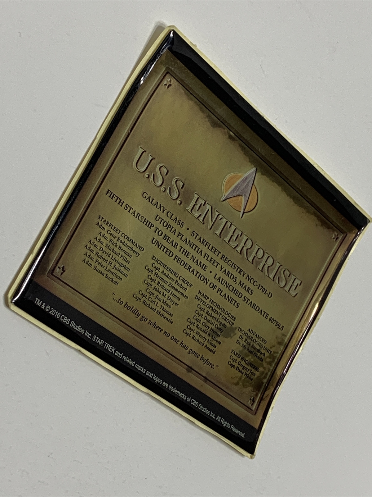 USS Enterprise Defiant Dedication Plaque Sticker Star Trek 2016 Sticker ...