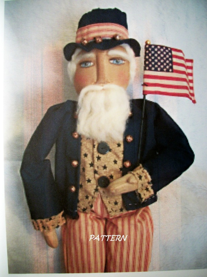 Pattern, Americana, primitive uncle Sam, 28 in., Dumplinragamuffin, 205 ...