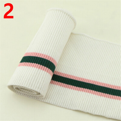 80*15cm Stretch Knit Striped Rib Fabric DIY Waistband Cuff Collar Trims ...