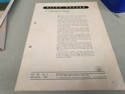 Jan 1950 RILEY RECORD Official Organ of Riley Motor Club RARE | eBay ...