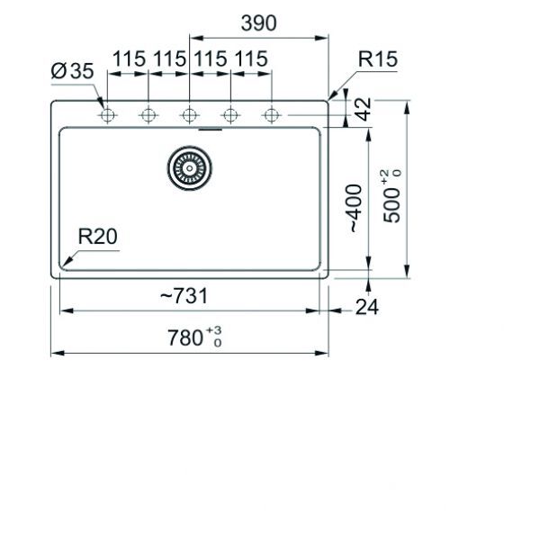 Franke Fragranite Sink MRG 610-73 A Glacier Push Button Stainless Steel ...