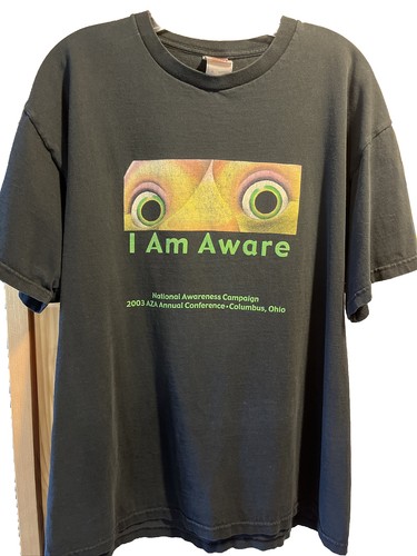 I Am Aware Unisex Black XL 2003 National Awareness Campaign SS Cotton T ...