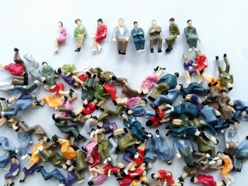 300pcs O scale 1:48 painted model train sitting figures seated people ...
