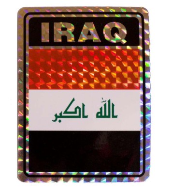 Wholesale Lot 6 Iraq Script Country Flag Reflective Decal Bumper ...