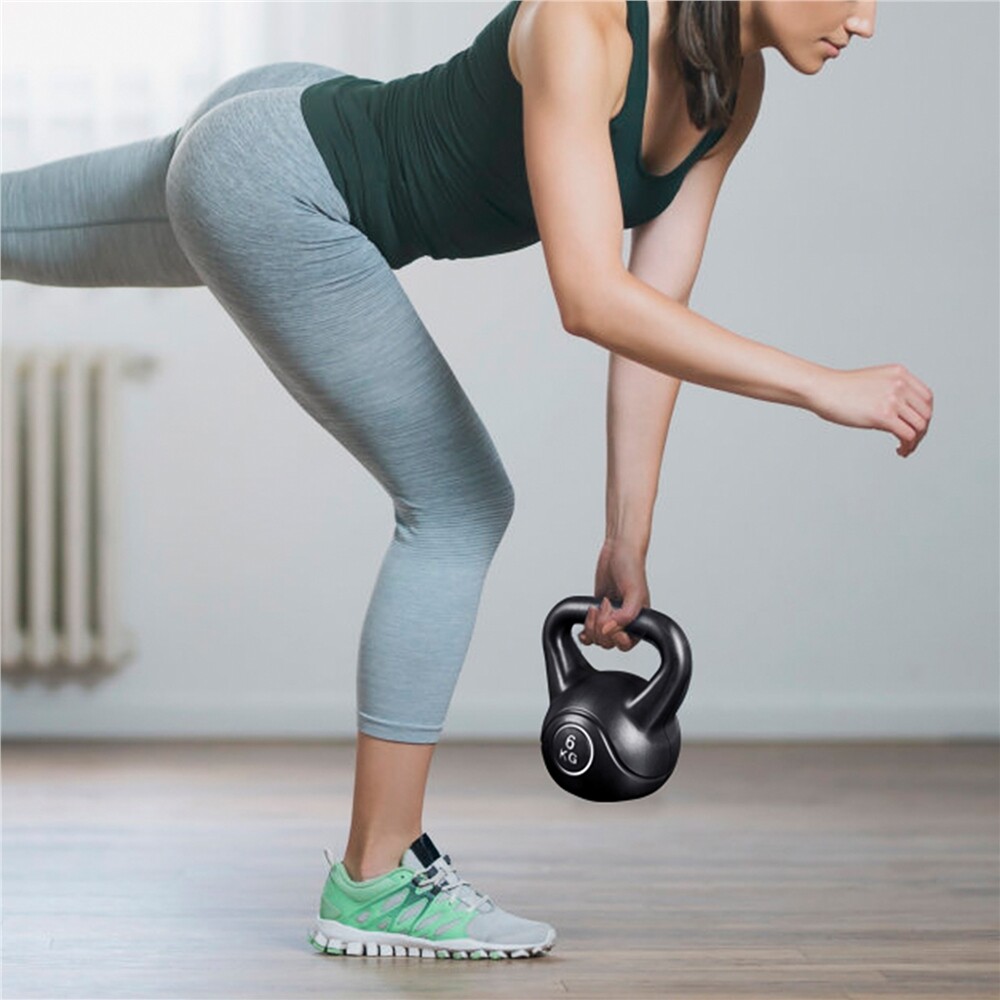 6-20kg Kettle Bell Heavy Kettlebell Weight HDPE Coated Lifting Training ...