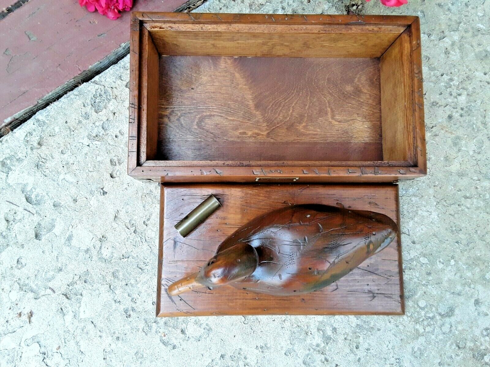 VINTAGE WOOD MALLARD DECOY BOX SHOTGUN SHELL COLLECTIBLE | eBay