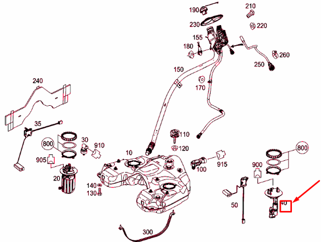 Mercedes-Benz Ml W166 Left Tank Fuel Filter Unit A1664700490 Genuine ...