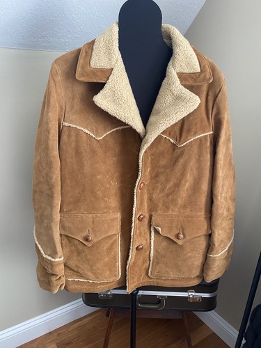 Vintage SCHOTT M 40 Brown Leather RRL Shearling Fur Suede Leather ...