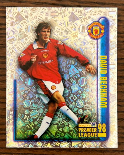 NEW David Beckham SHINY FOIL Merlin Premier League 1998 #360 Man Utd ...