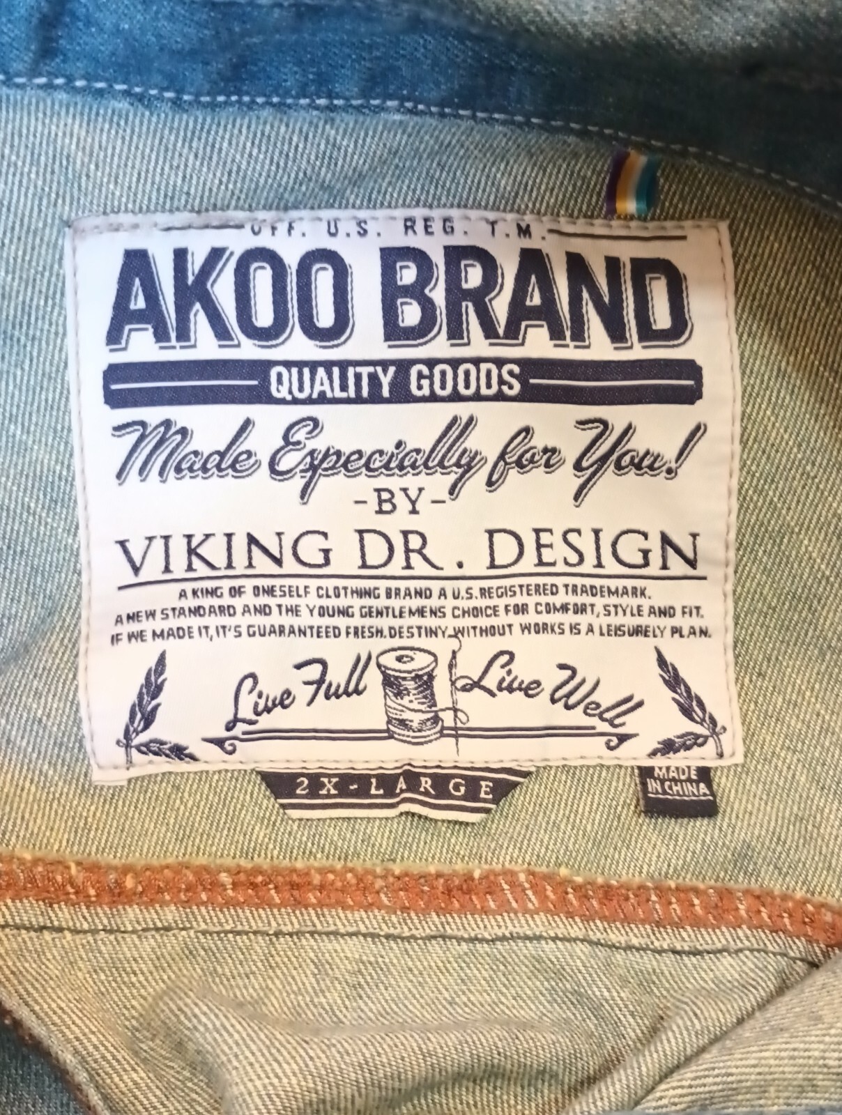 Akoo Brand Distressed Vintage Denim Jacket | eBay