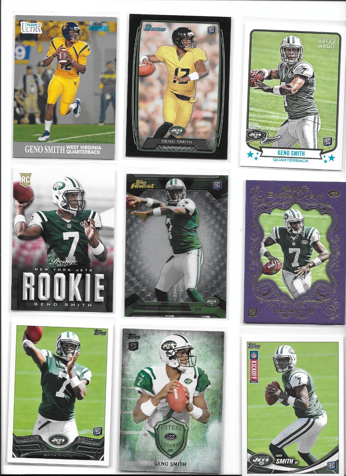Geno Smith Raiders 2013 True Rookie of Lot (9) Different Finest Ultra ...