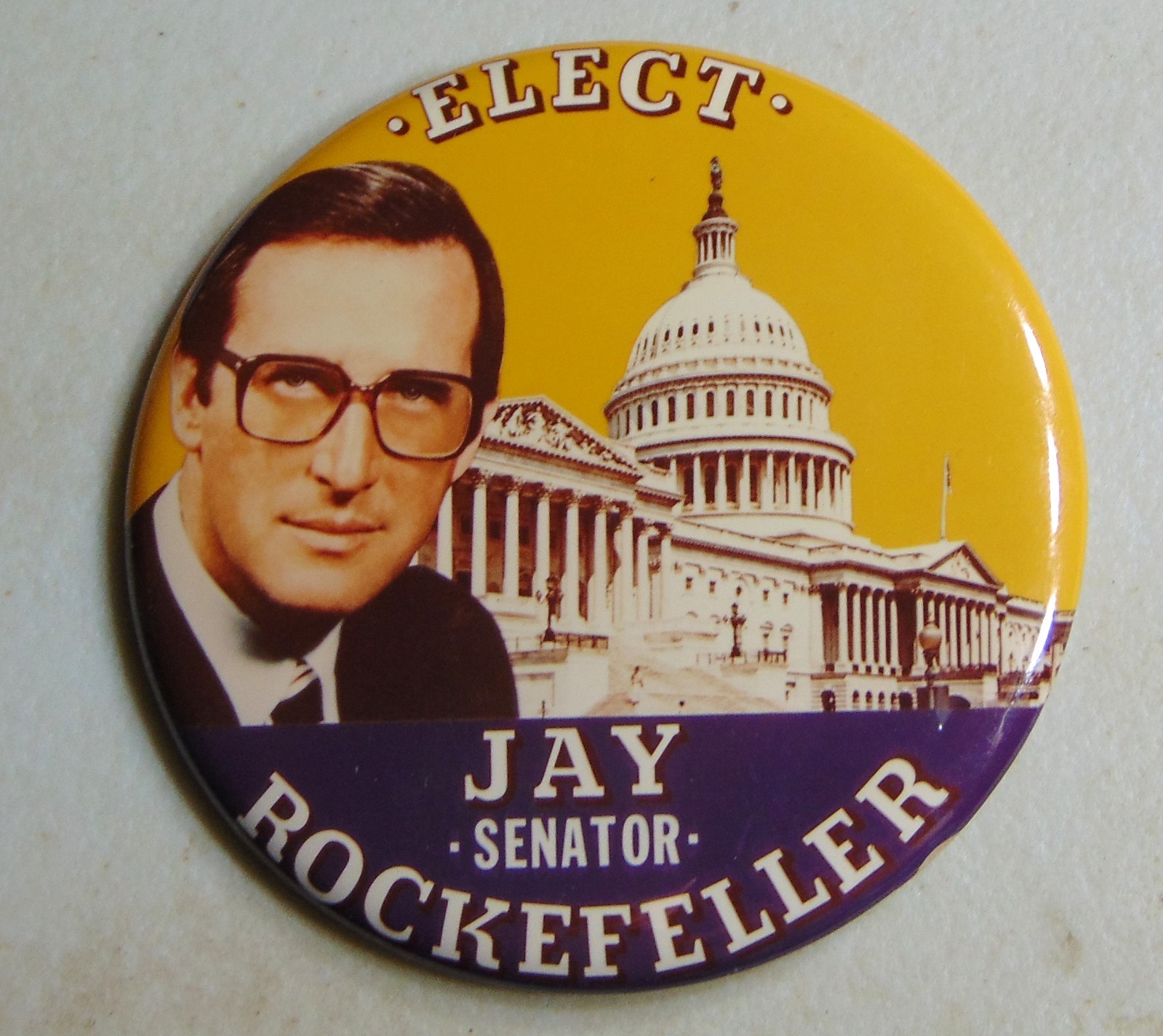 Jay Rockefeller 1984 West Virginia Senate campaign pin button political | eBay