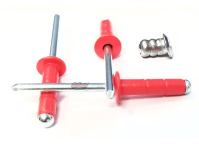 Florescent Red 3/16" Rivet Small Head Multi Grip Aluminum Steel Mandrel ...