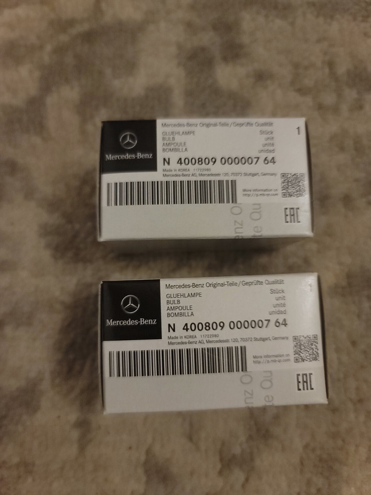 Set of 2 - New Original Mercedes Headlight Lamp Bulb 40080900000764 | eBay