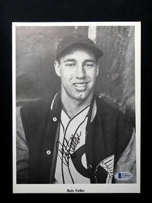 BOB FELLER BECKETT (BAS) CERTIFIED AUTHENTIC SIGNED 8X10 PHOTOGRAPH ...