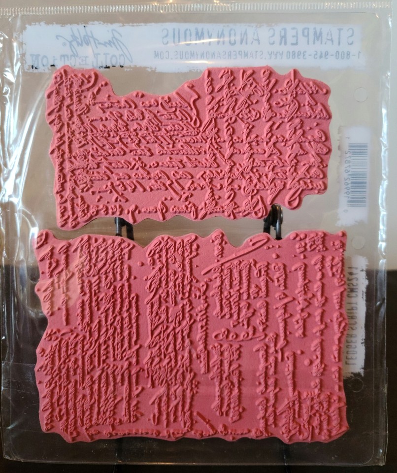 Stampers Anonymous Tim Holtz Rubber Clings Stamps Ledger Script CMS241 ...