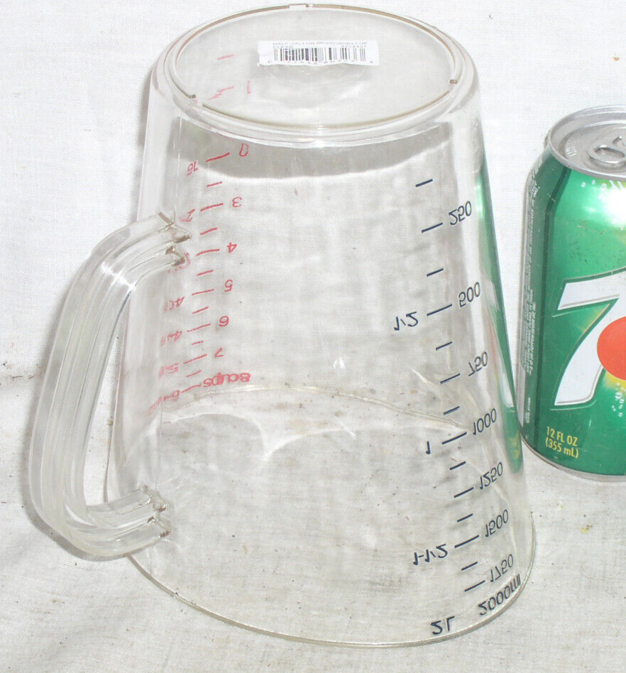 CARLISLE CFS BRANDS 4314407 CLEAR PLASTIC COMMERCIAL MEASURING CUP 0.5 ...
