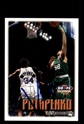 Signed Basketball Card Auto Vitaly Potapenko 1999-00 Hoops #91 Boston ...