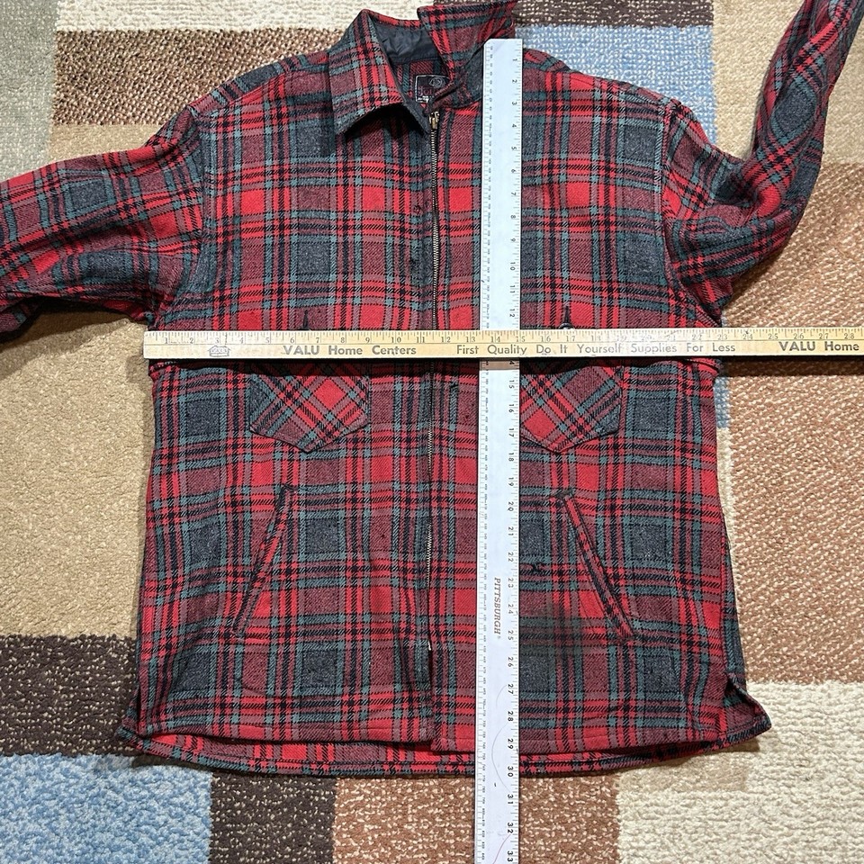 Johnson Woolen Mills Double Cape Jac Shirt Wool Jacket Mens Sz L Red ...