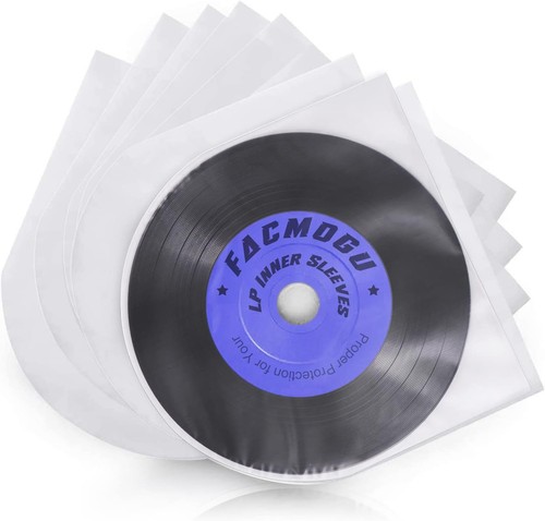 100PCS LP Vinyl Inner Sleeves, 12" Semi-Transparent Plastic Cover with ...