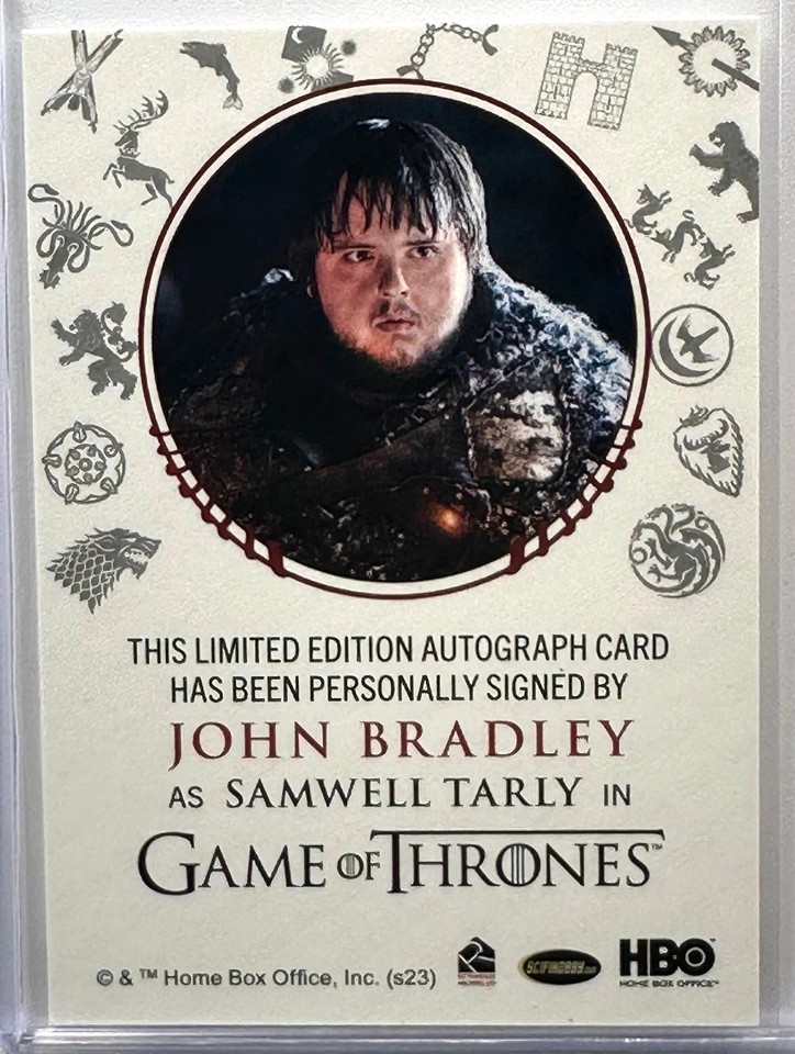 John Bradley Sigil Autograph, Game of Thrones, Legends of the Realm | eBay