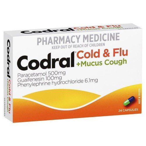 Codral Cold & Flu + Mucus Cough - Relieves Cold & Flu Symptoms 24 ...