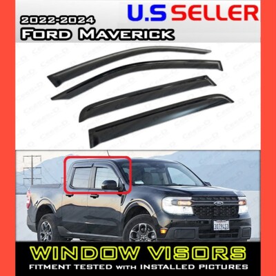 for 2022 → 2024 Ford Maverick / WINDOW VISORS DEFLECTOR VENT SHADE RAIN ...