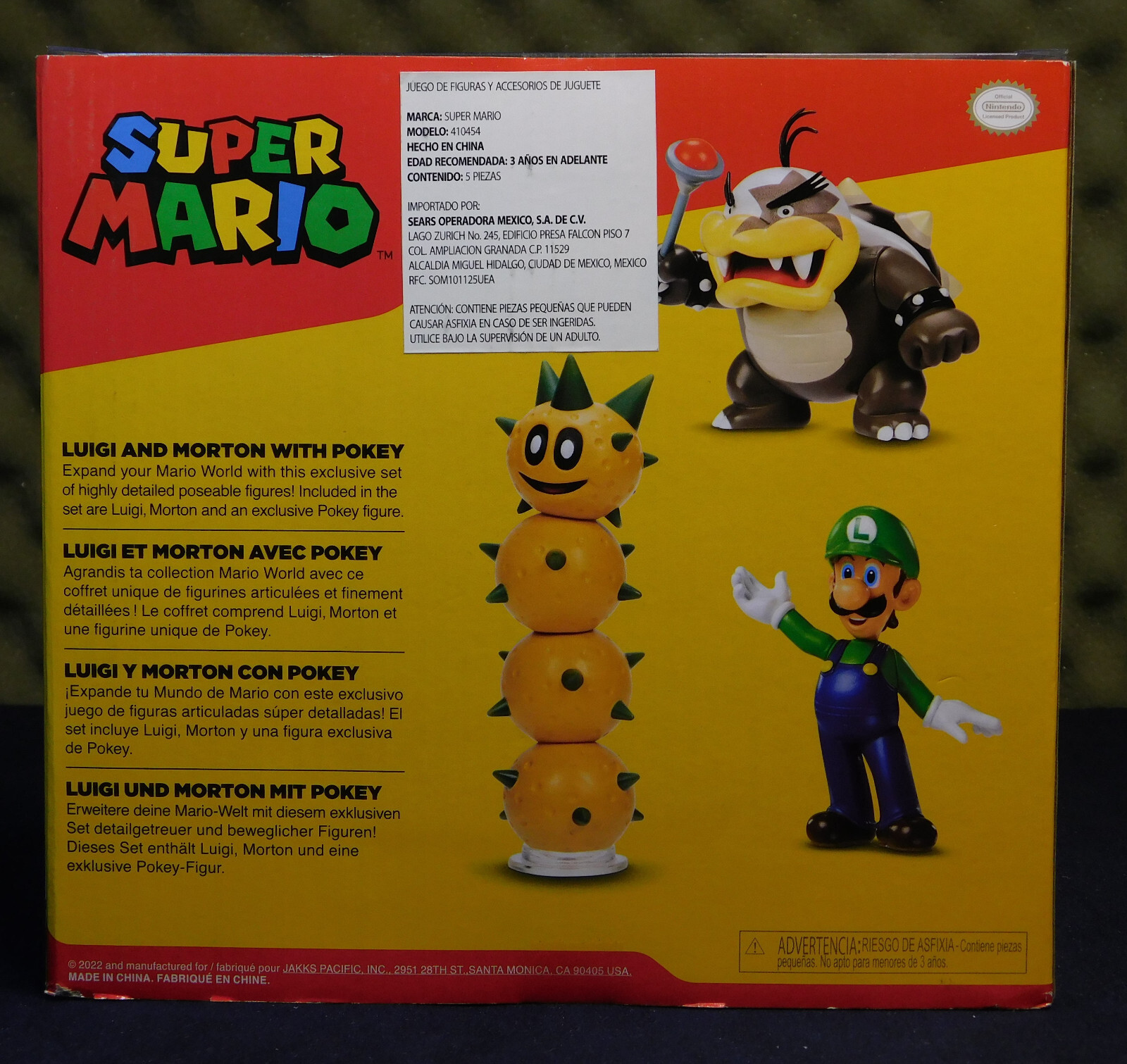 JAKKS Pacific Super Mario Luigi and Morton with Pokey 3-Figure Set ...