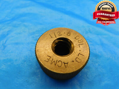 SHOP MADE 1/2 8 ACME DOUBLE LEAD BRASS SOLID THREAD RING GAGE .5 .50 ...