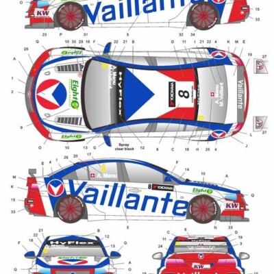 S.K. Decals SK24013 Chevrolet Cruze WTCC 2012 Portimao GP #8 "Vaillante ...