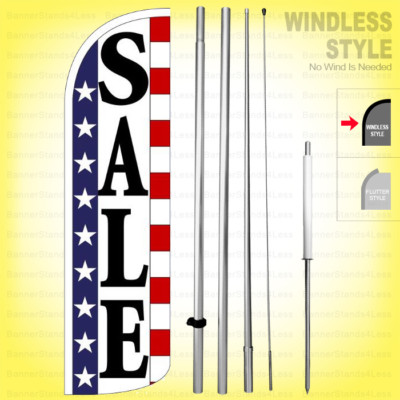 SALE - Windless Swooper Flag Kit 15' Feather Banner Sign stars stripes ...