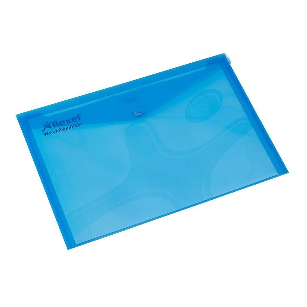 Rexel A3 Document Wallets File Folder Polypropylene Translucent Blue ...