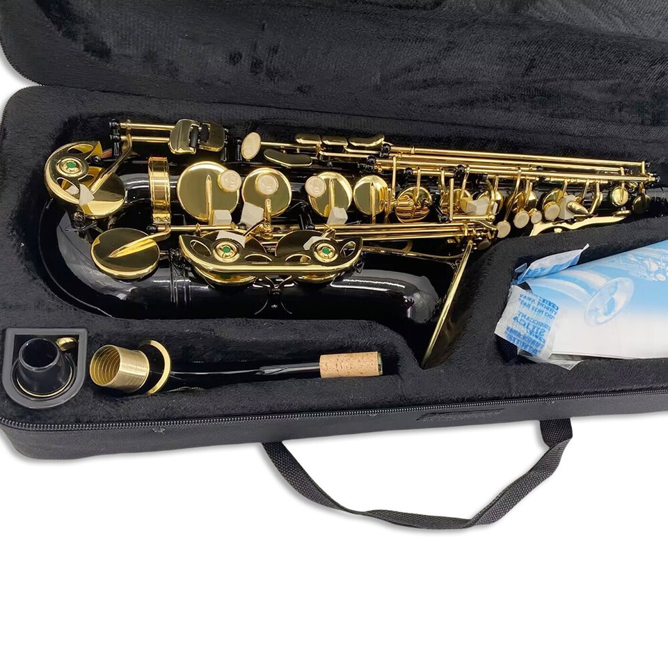 Alto Eb Saxophone Black-Gold Sax with Case & Accessories for Music ...