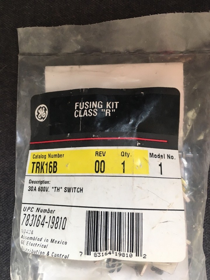 Lot Of 3 New GE TRK16B Class R Fusing Kit 20A 600V TH Switch Free ...