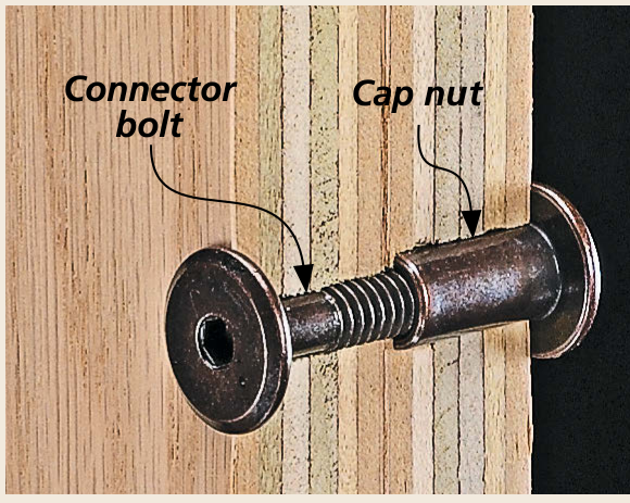 Wood Connecting Screws Bolts Cabinets Panels Furniture Connector M6x15 ...